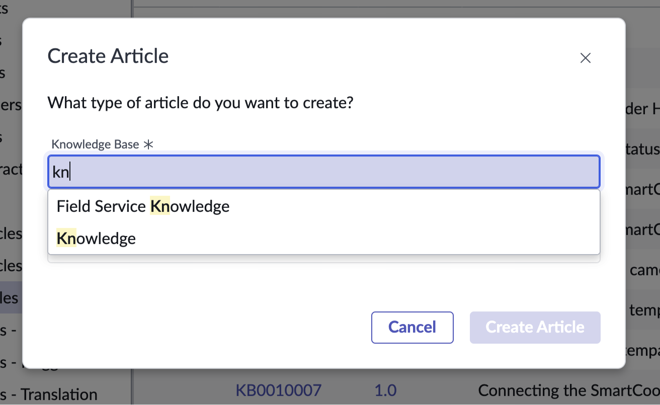 Article template selector | Horizon Design System