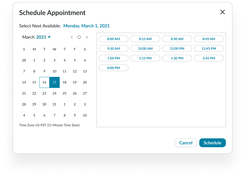Appointment Calendar | Horizon Design System