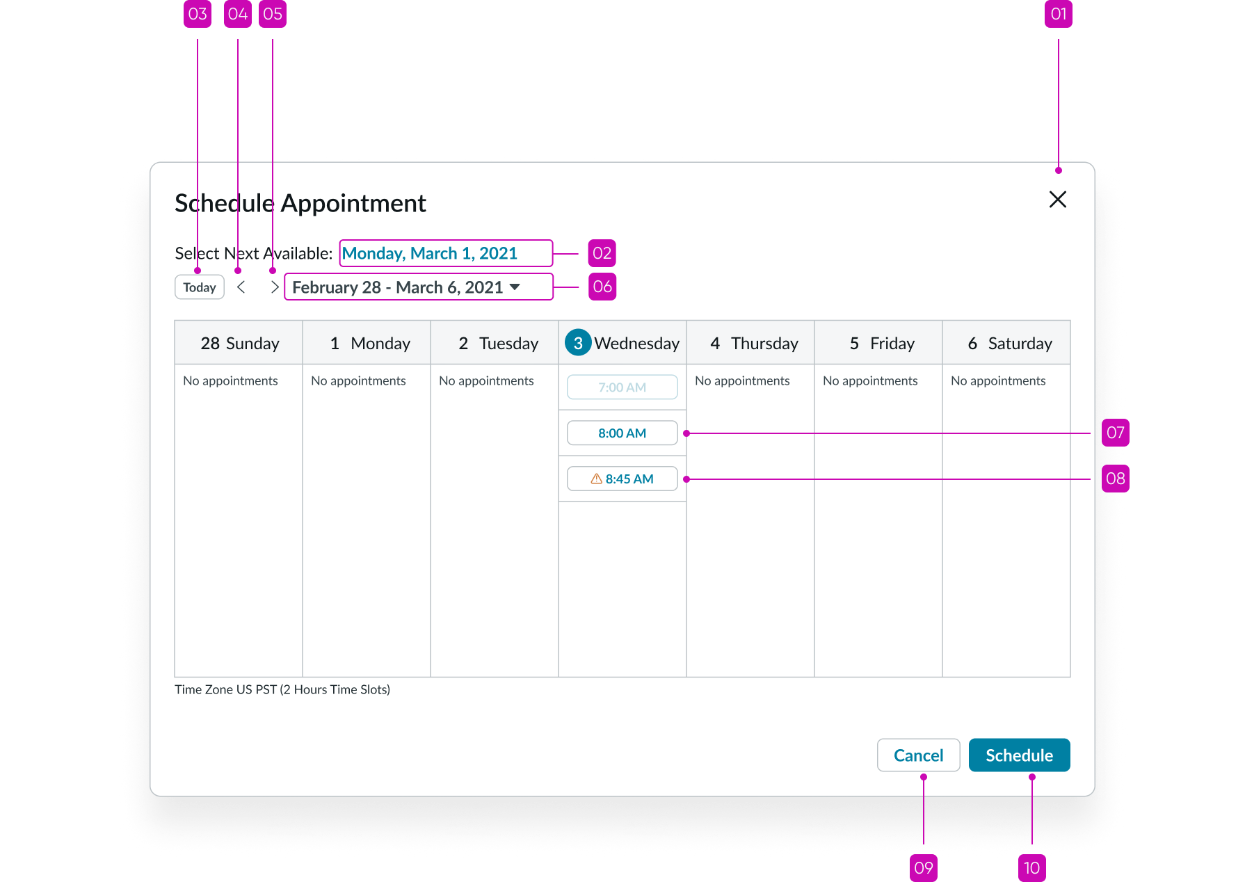 Appointment Calendar | Horizon Design System