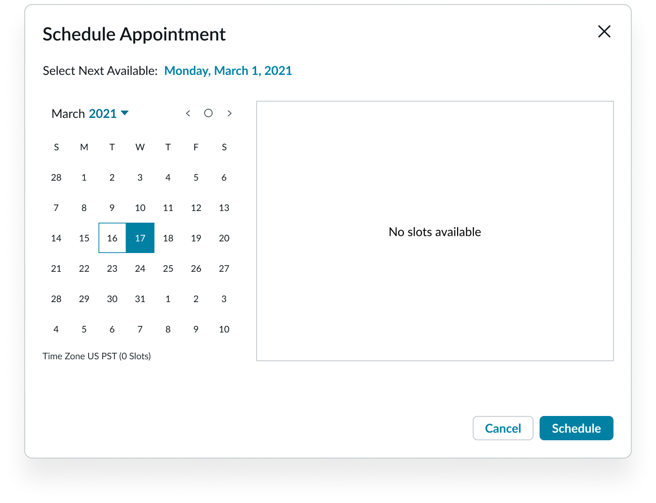 Appointment Calendar | Horizon Design System