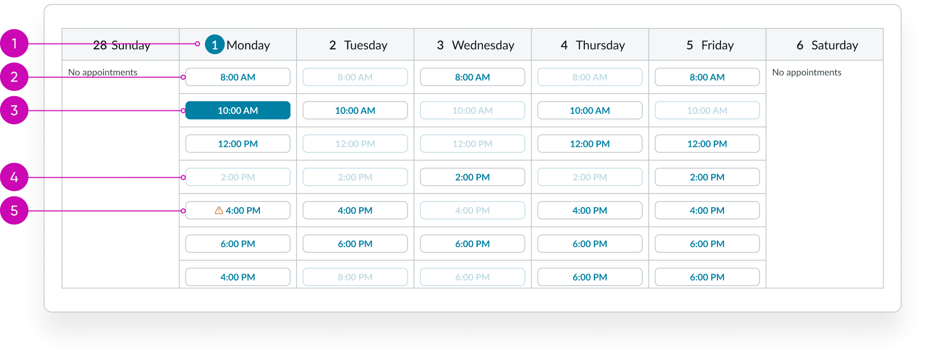 Appointment Calendar | Horizon Design System