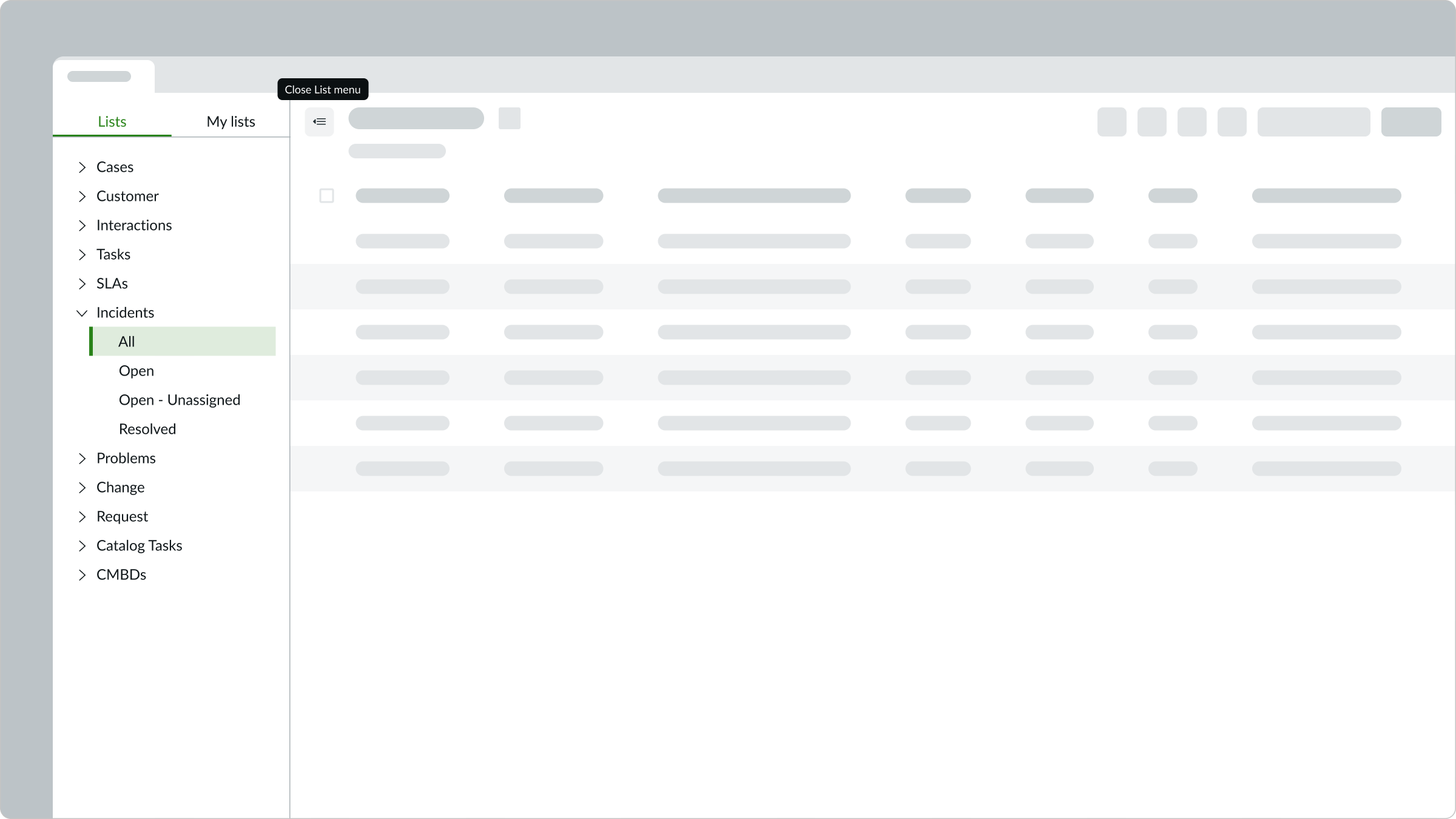 List menu | Horizon Design System