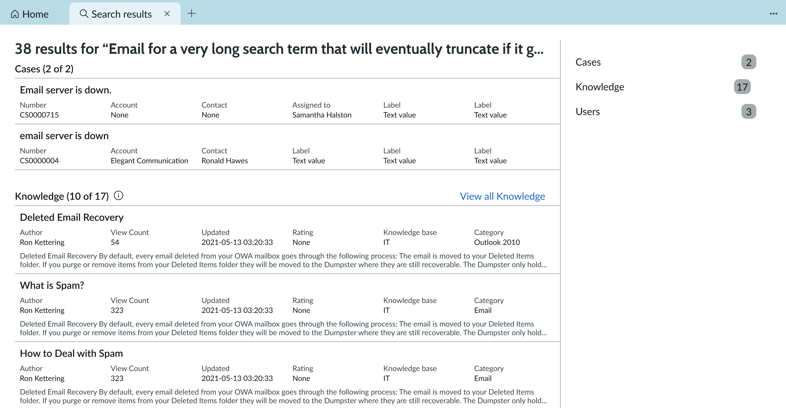 Workspace global search tab | Horizon Design System