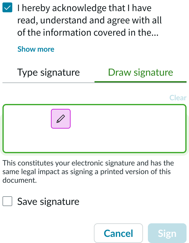 Digital signature | Horizon Design System