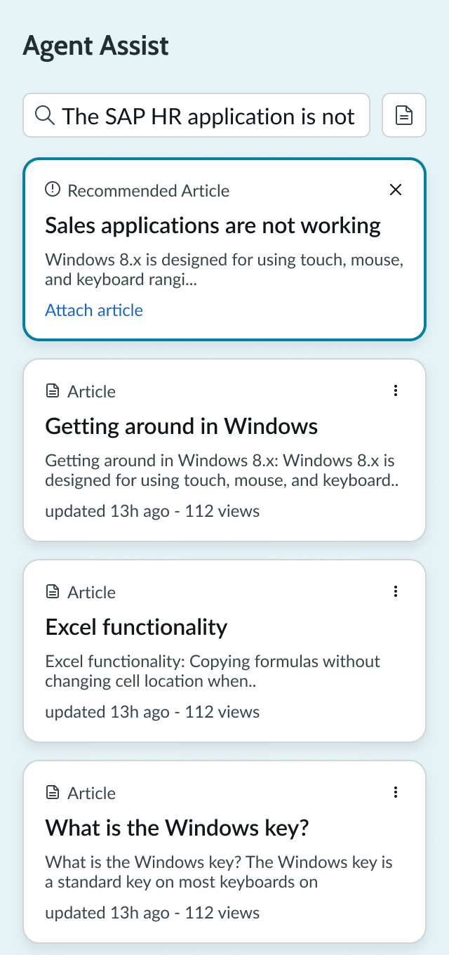 Agent assist | Horizon Design System