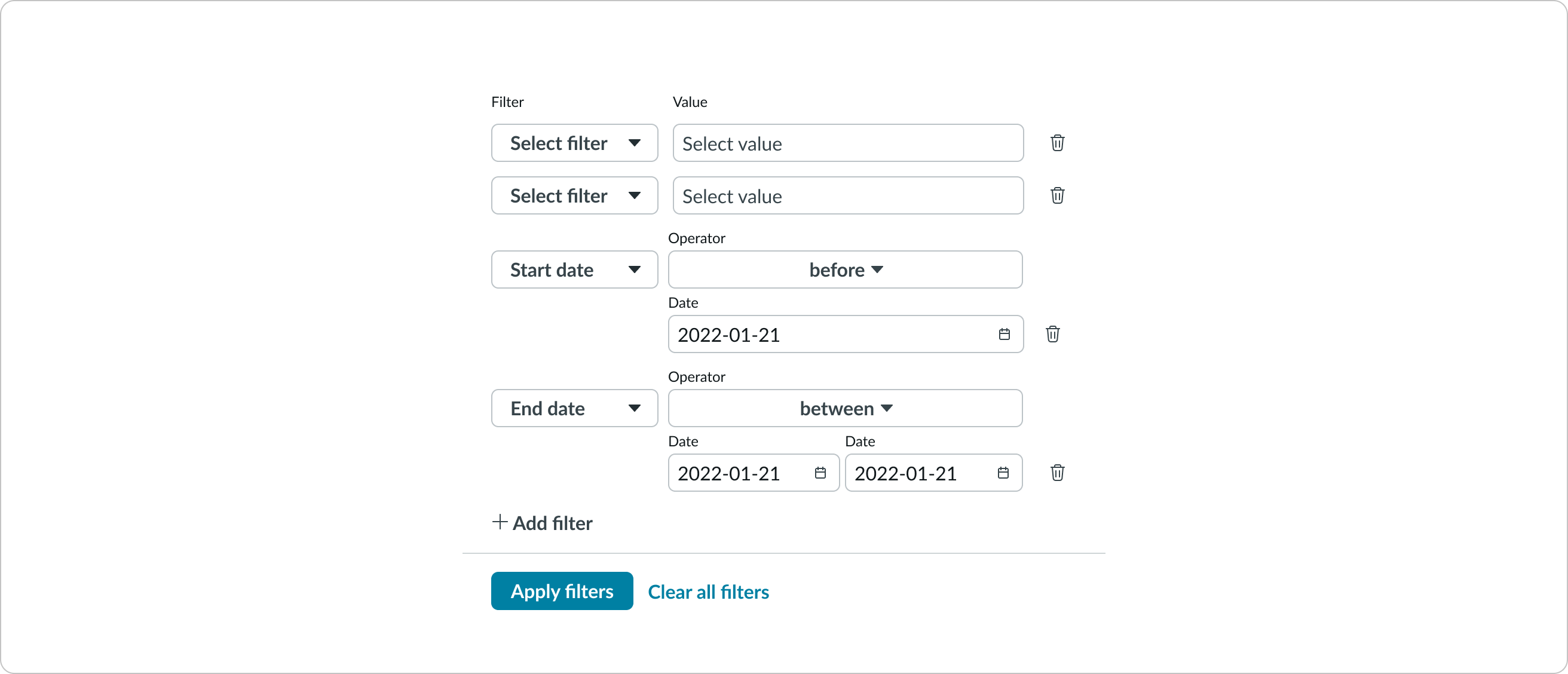 Quick Filter | Horizon Design System