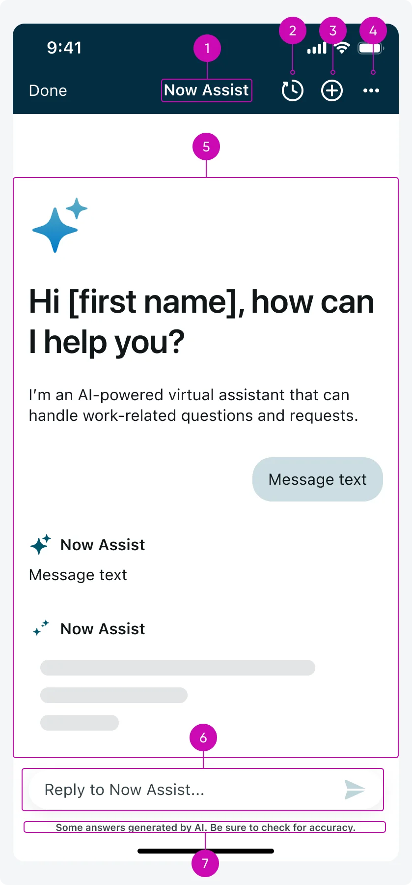 Virtual Agent screen | Horizon Design System